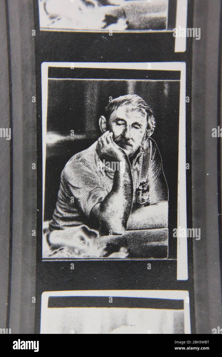 Fine 70s vintage extreme high contrast contact print photography of a ...