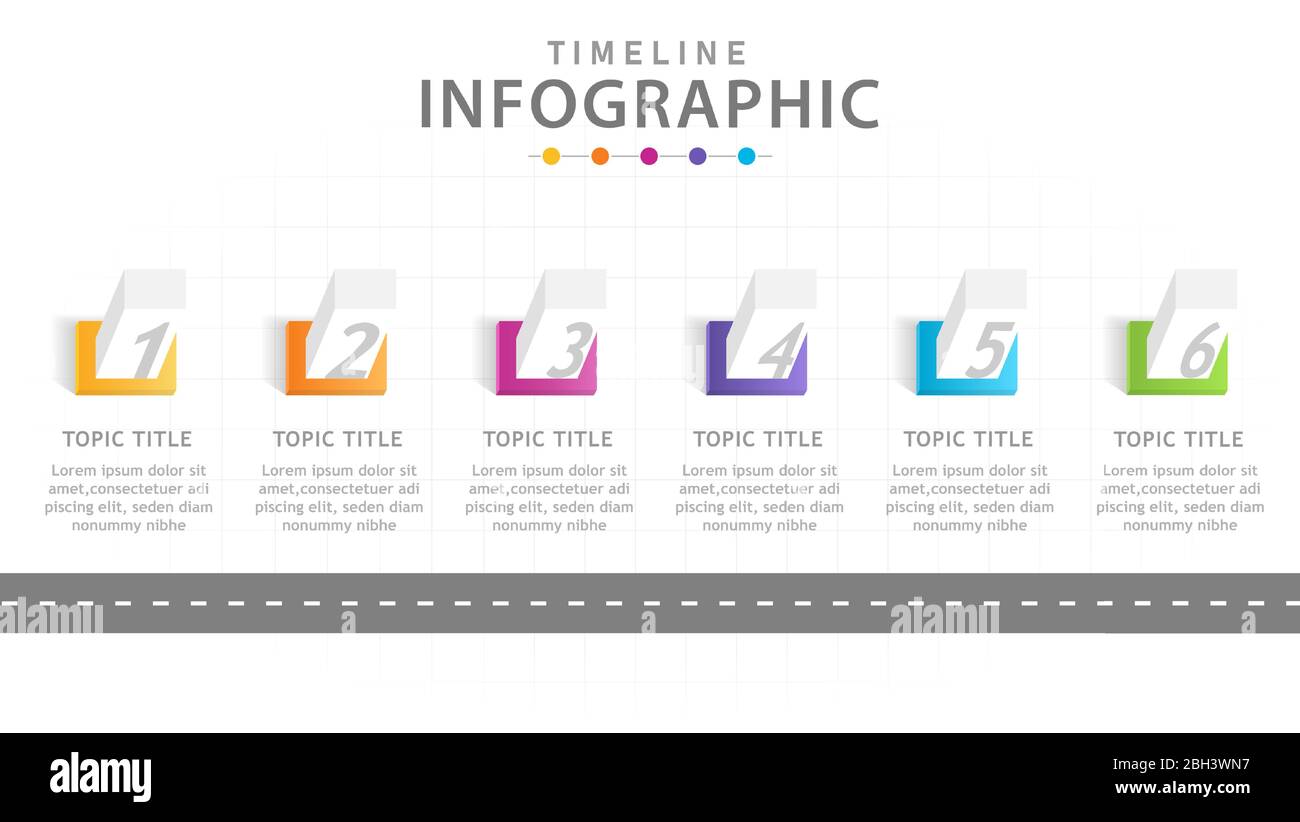 Abstract vector road timeline Cut Out Stock Images & Pictures - Alamy