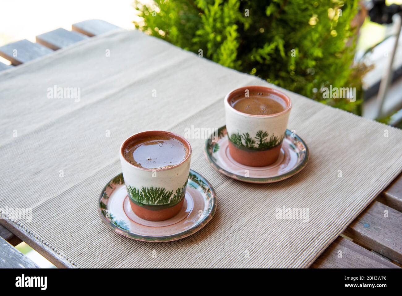 turkish coffee in handmade ceramic cups Stock Photo - Alamy