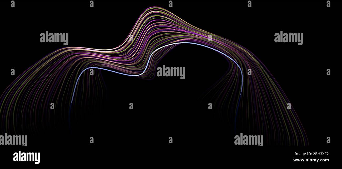 Abstract black background with multi colored lines Stock Photo - Alamy