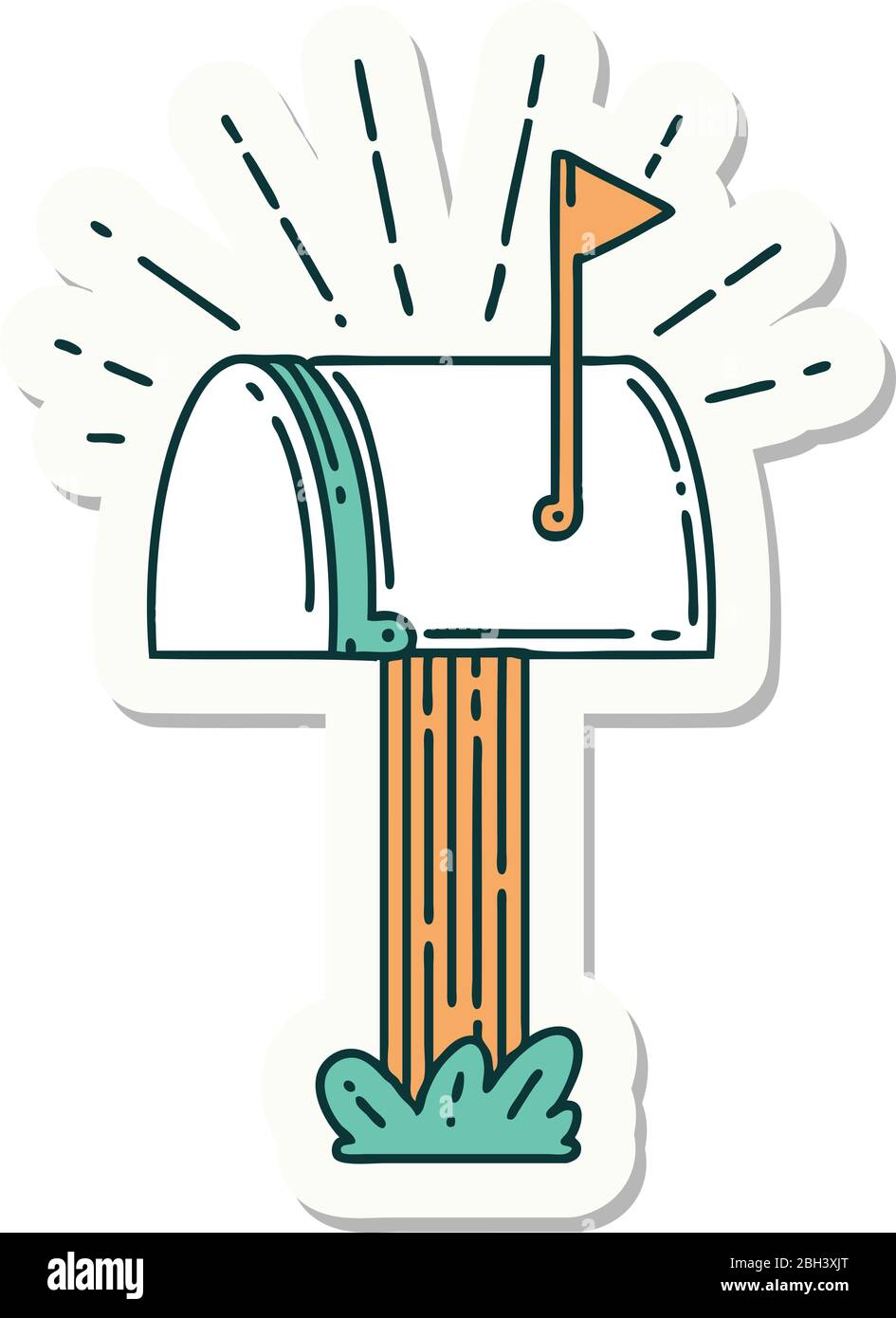 sticker of a tattoo style closed mailbox Stock Vector Image & Art - Alamy