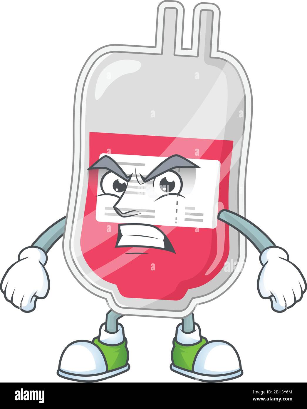 Mascot design style of bag of blood with angry face Stock Vector Image ...