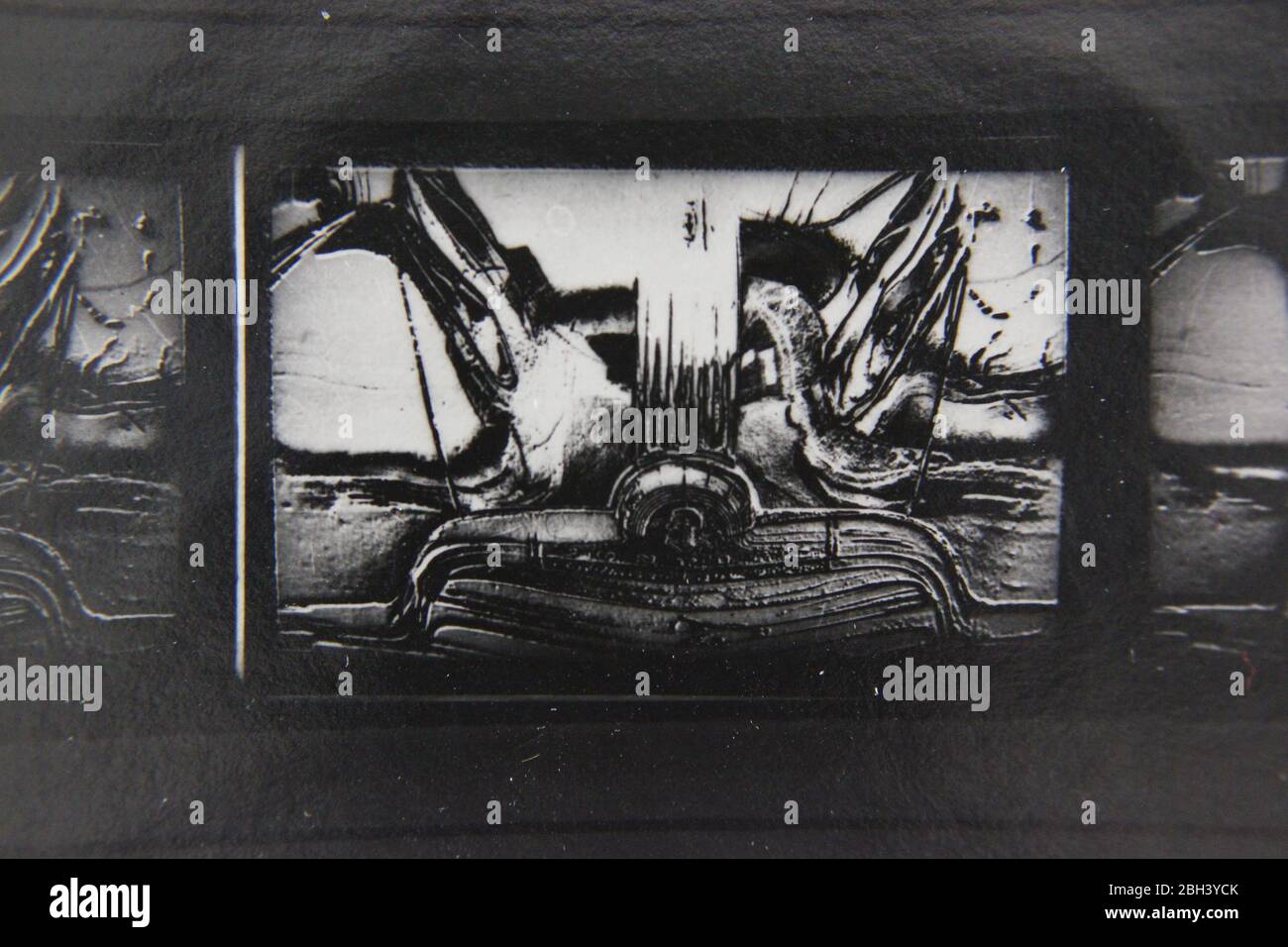 Fine 70s vintage extreme high contrast contact print photography of the ...