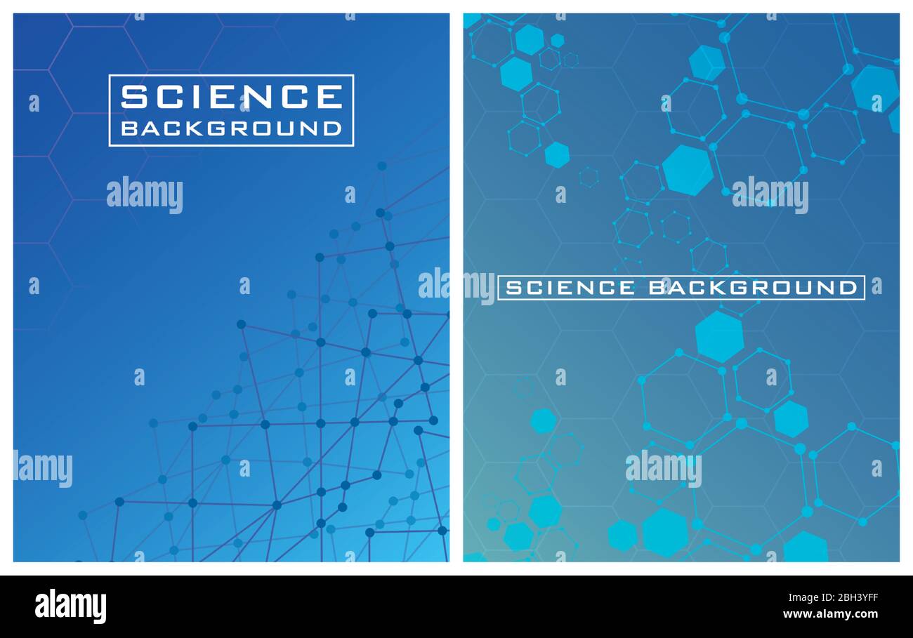 two blues colors science backgrounds with lines structures Stock Vector ...