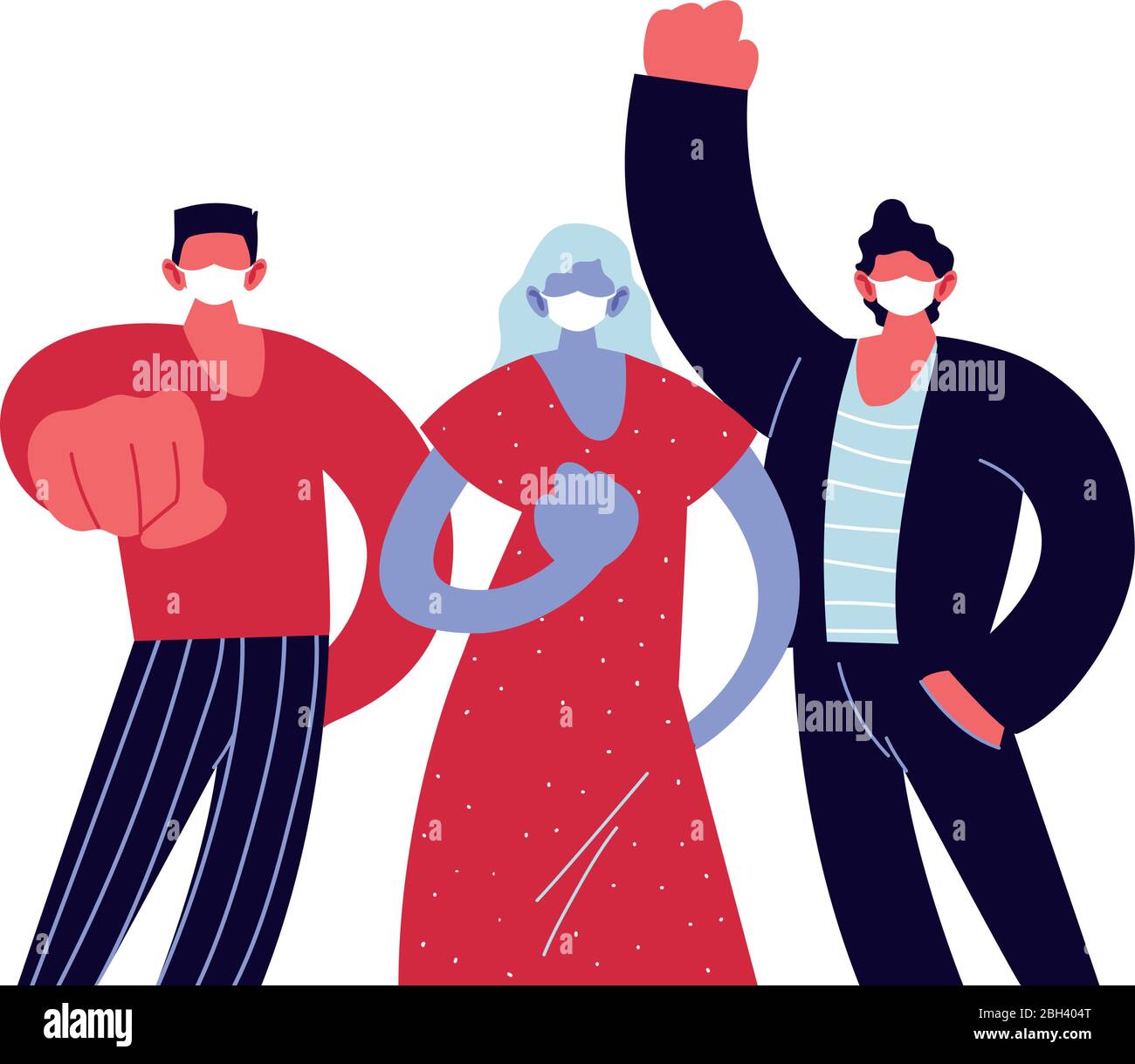 fighter people using face masks vector ilustration designe Stock Vector ...