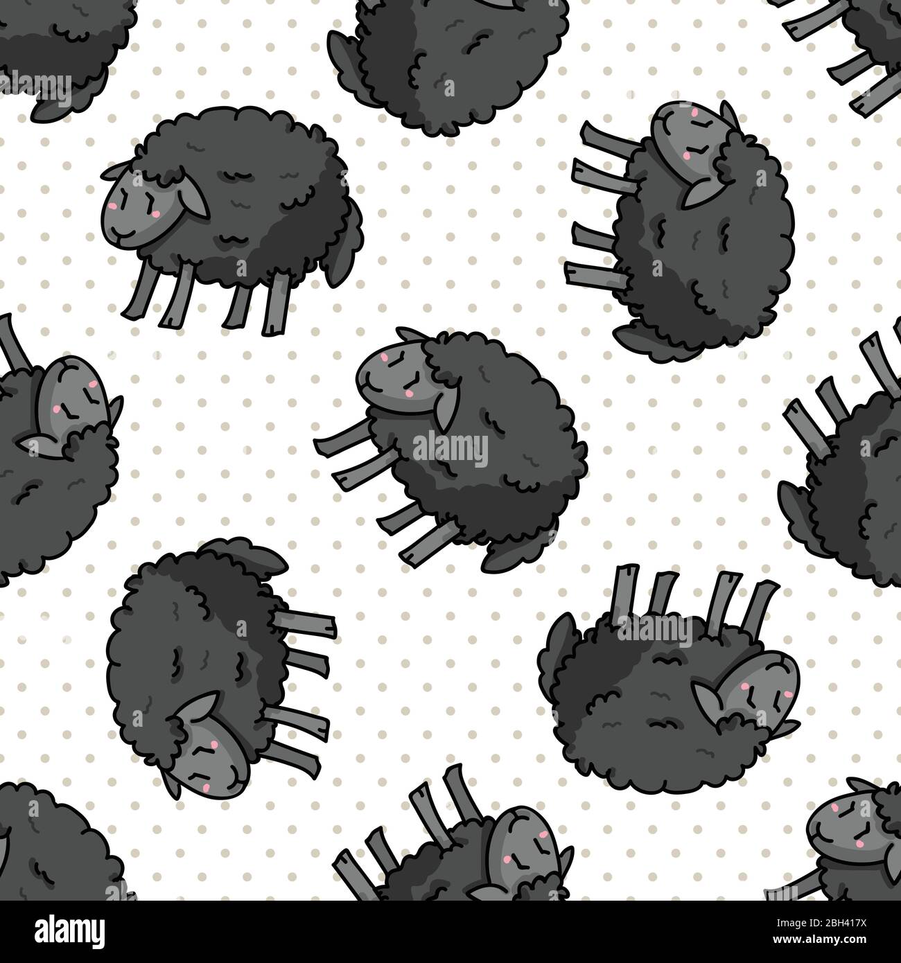 Cute Black Sheep Cartoon