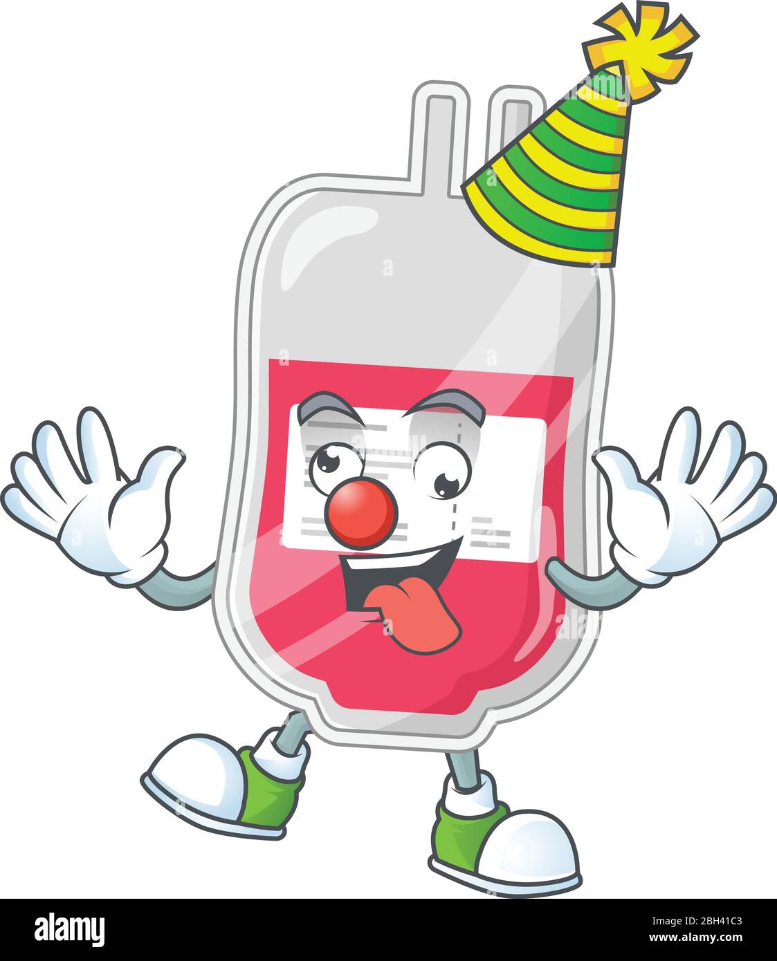 Amusing Clown bag of blood cartoon character mascot style Stock Vector ...