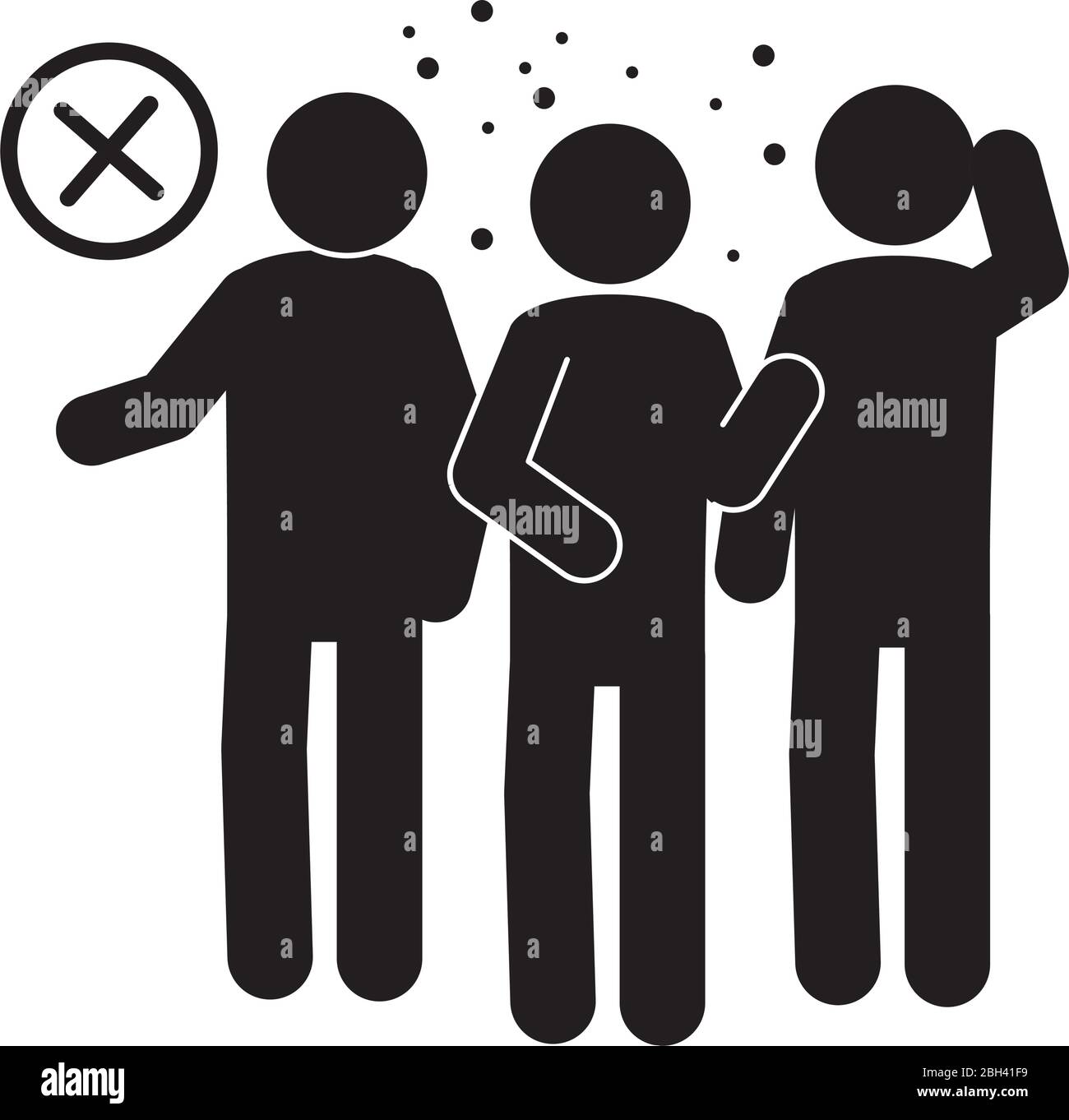 coronavirus covid 19, avoid crowded places, prevent health pictogram ...