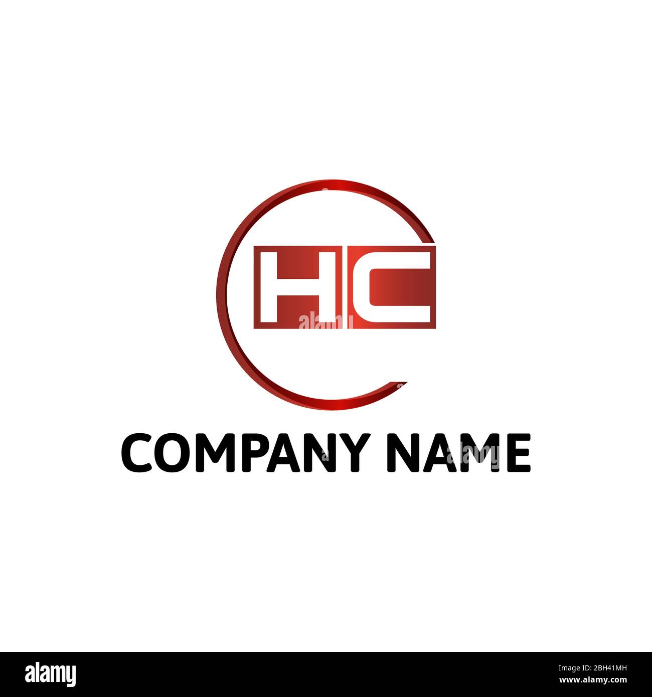 Letter HC logo with colorful geometric shape, letter combination logo ...