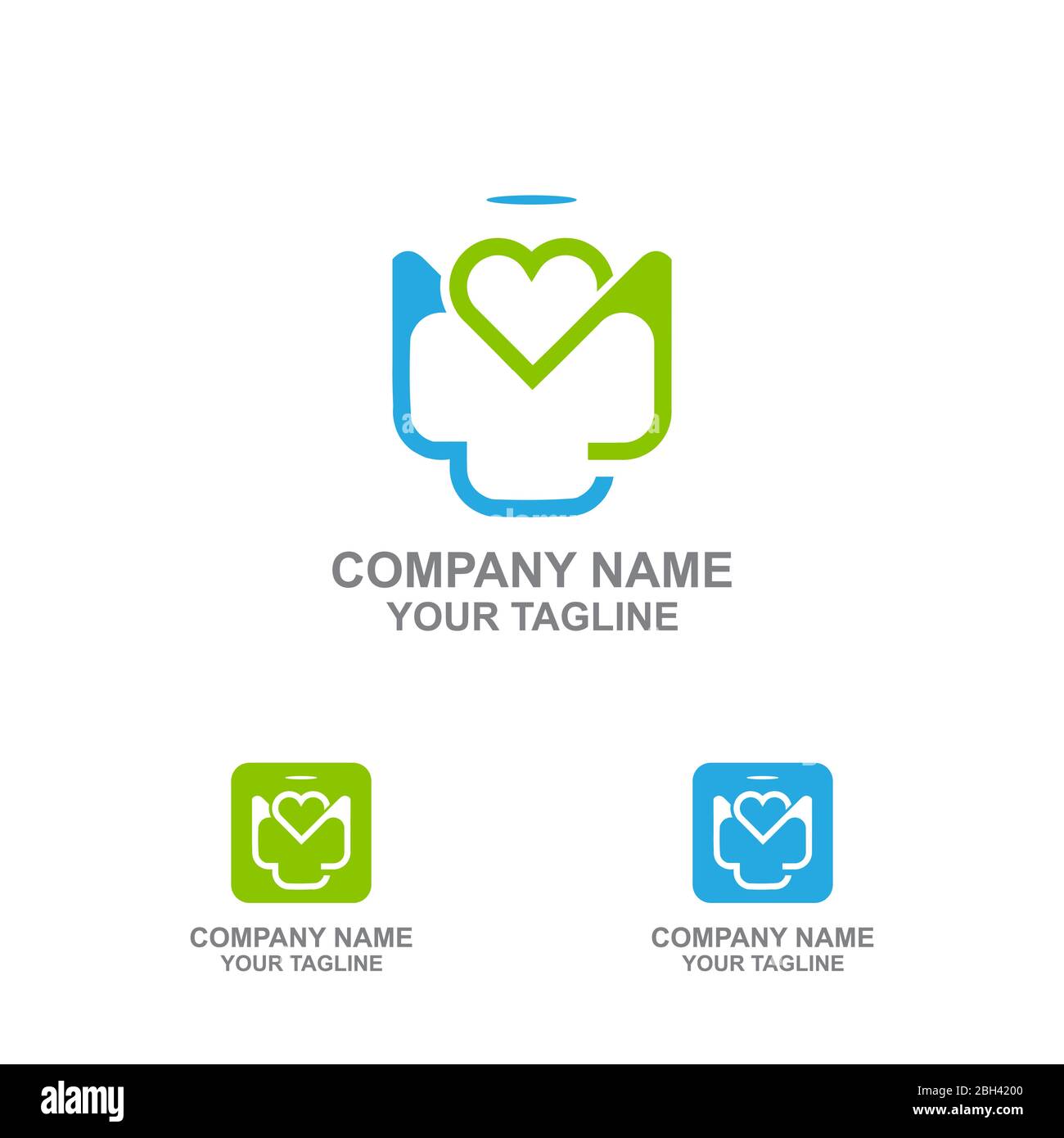 Pulse logo design vector Cut Out Stock Images & Pictures - Alamy