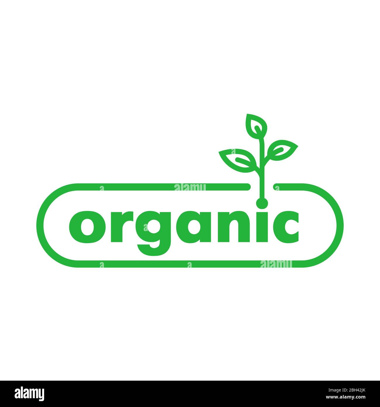 Organic green sticker with sprout. Design element for packaging design ...