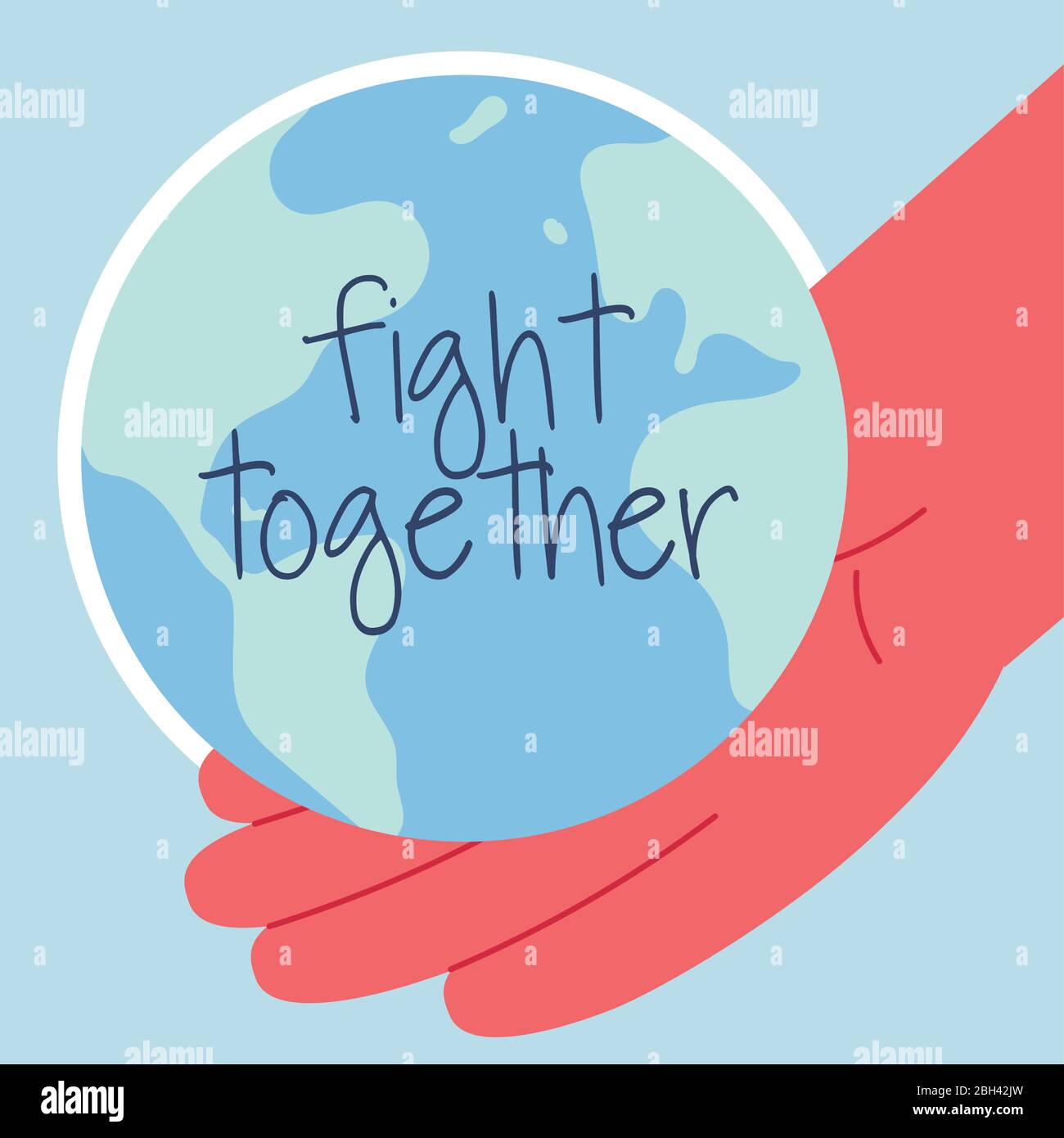 hands and planet earth in fight sign vector illustration design Stock ...