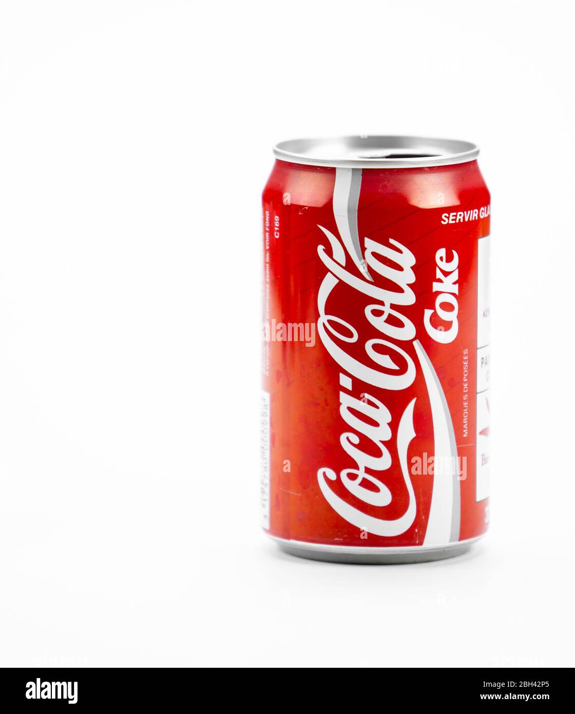 Atlanta, Georgia, USA April 4, 2020: aluminum Coca-Cola can isolated on ...