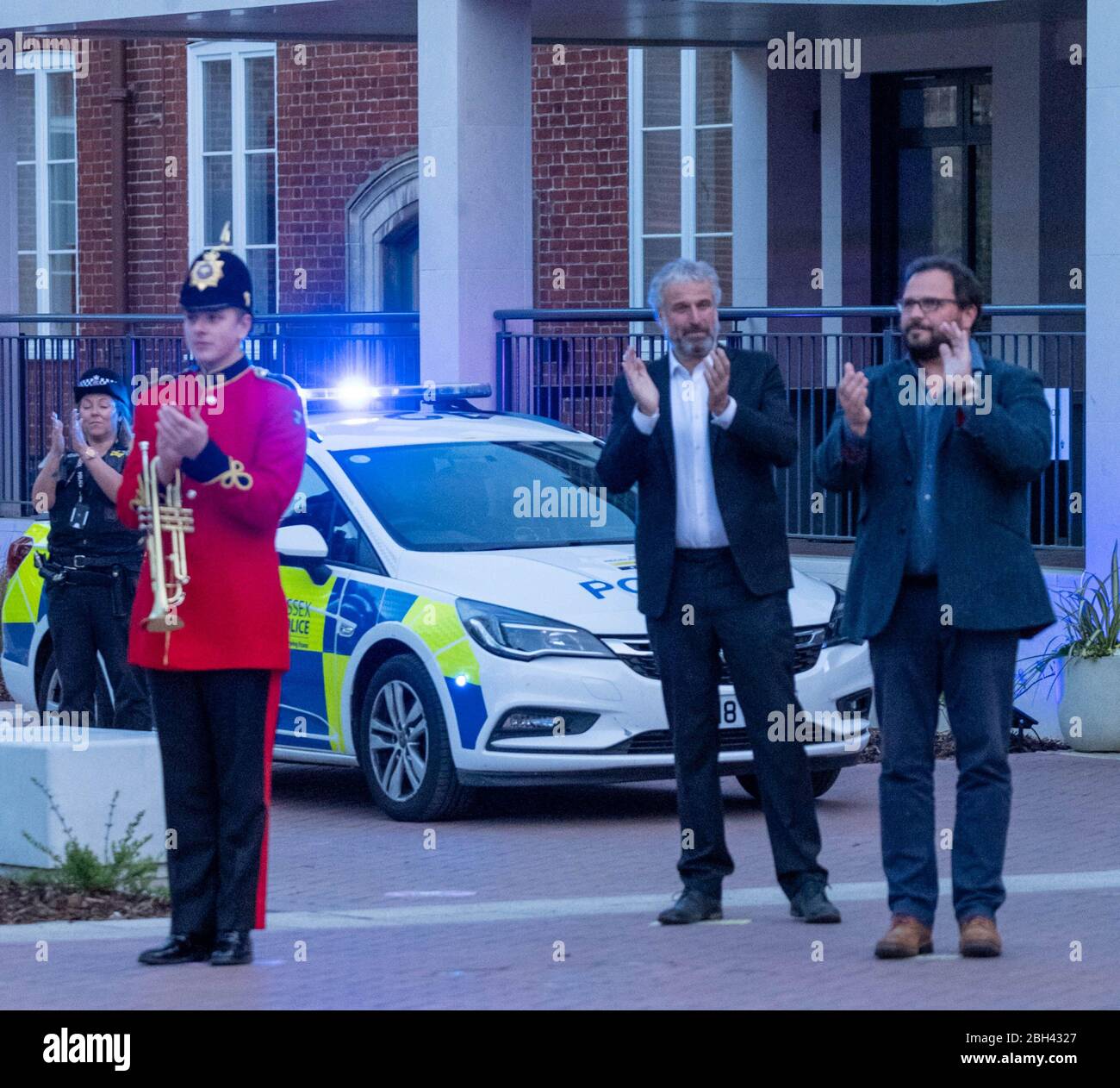 Brentwood Essex, UK. 23rd Apr, 2020. Clap for NHS and carers at ...