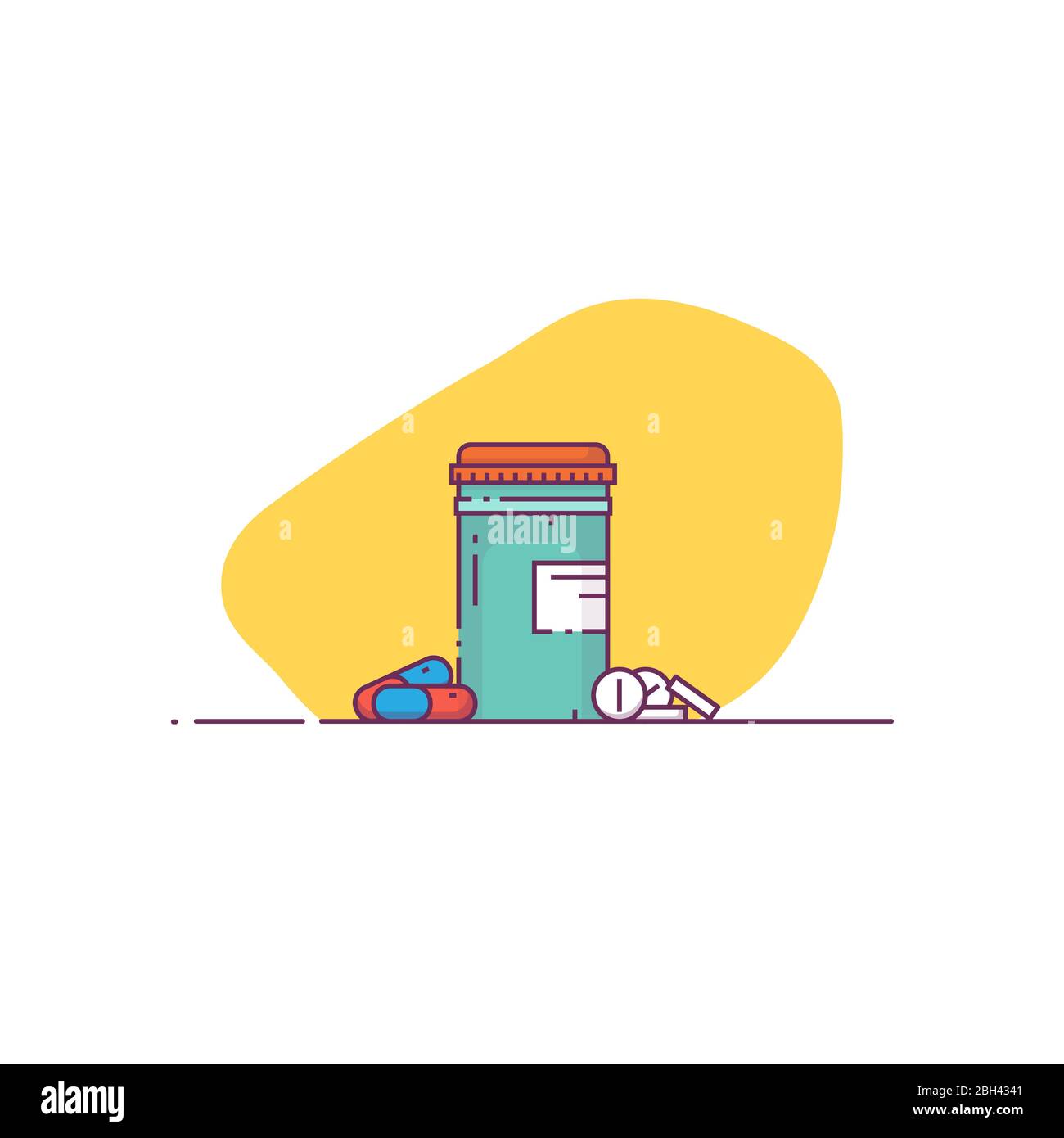 Cartoon medicine bottle capsule icon hi-res stock photography and ...