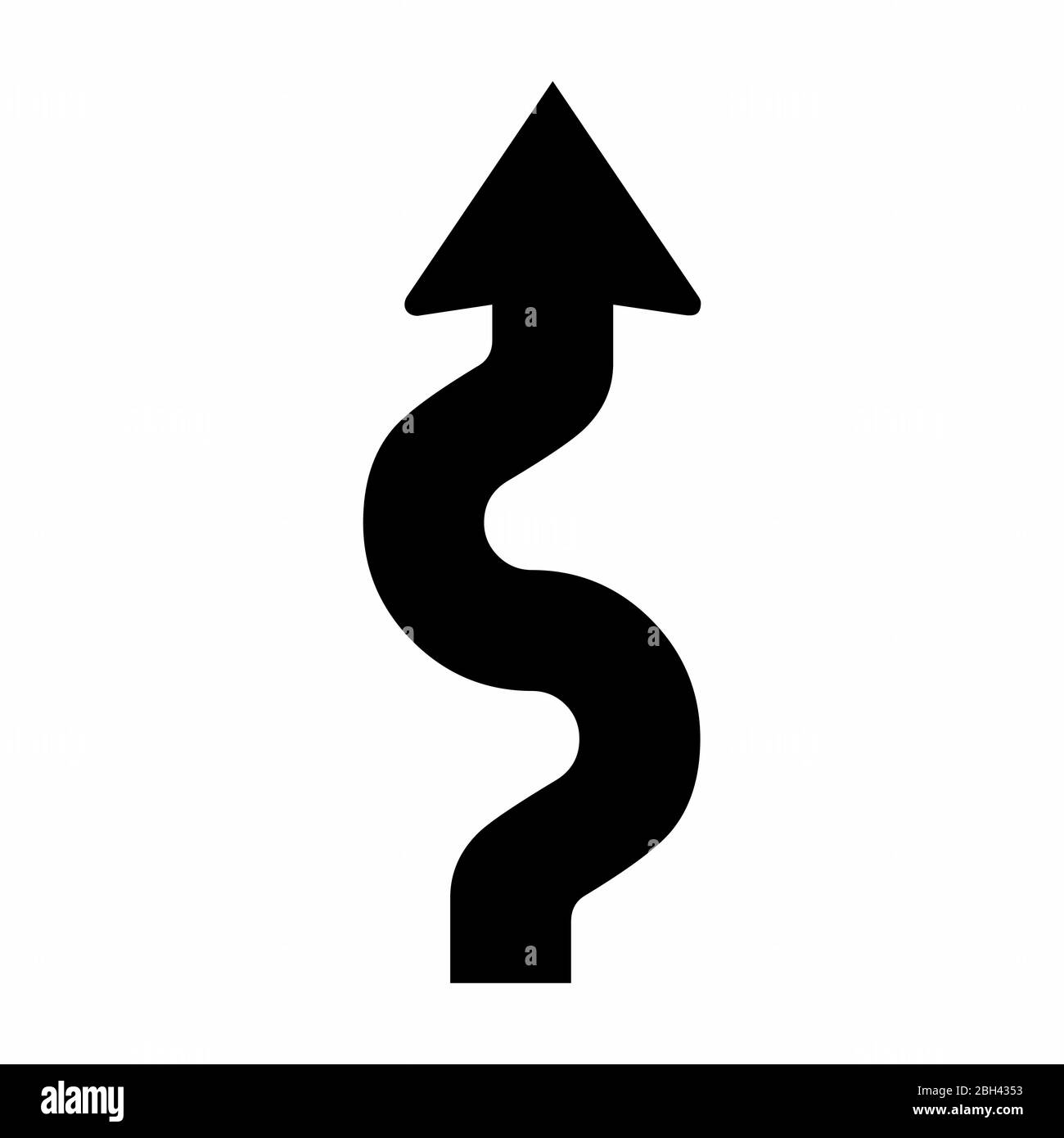 Winding road icon illustration on white background Stock Vector Image ...