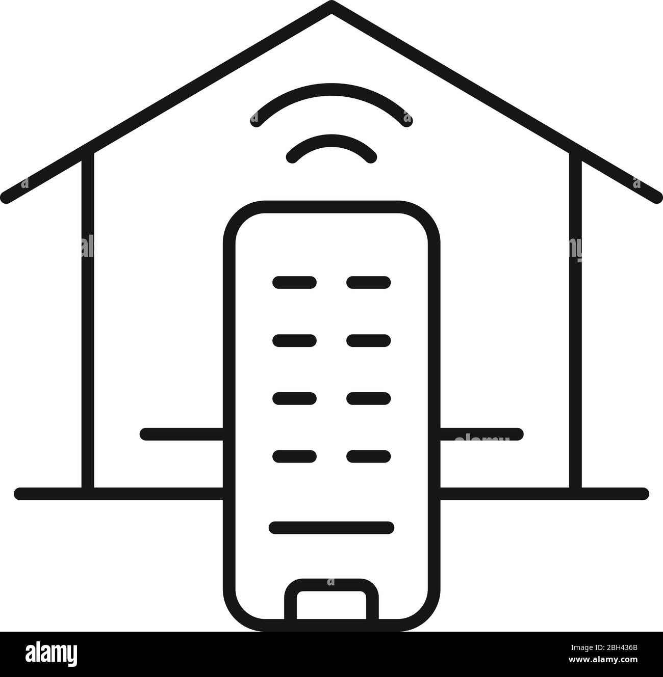 Smart house remote control icon. Outline smart house remote control ...