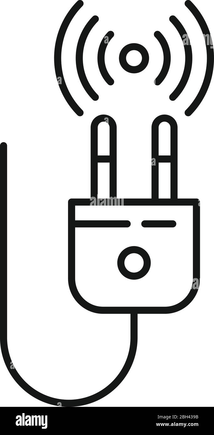 Wifi electric plug icon. Outline wifi electric plug vector icon for web ...