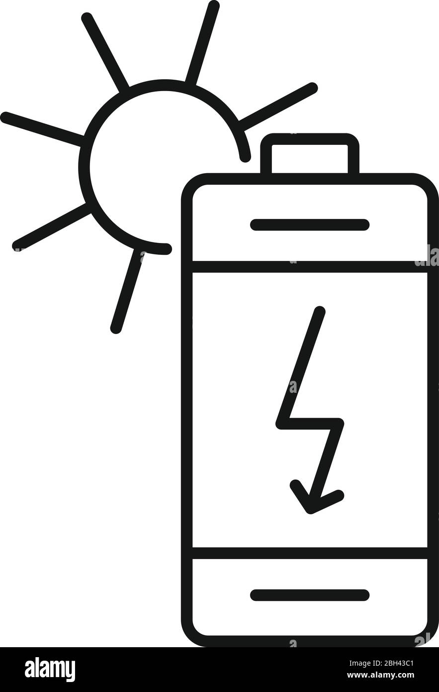 Charge phone solar energy icon. Outline charge phone solar energy ...
