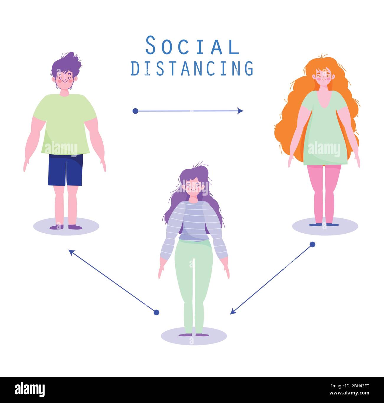 covid 19, prevention social distancing, people keeping distance for ...