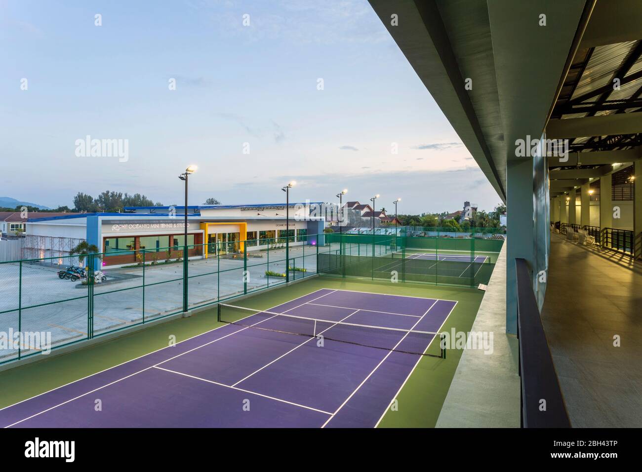 Indoor tennis court at the Oceanic Tennis and Fitness Club in Phuket ...