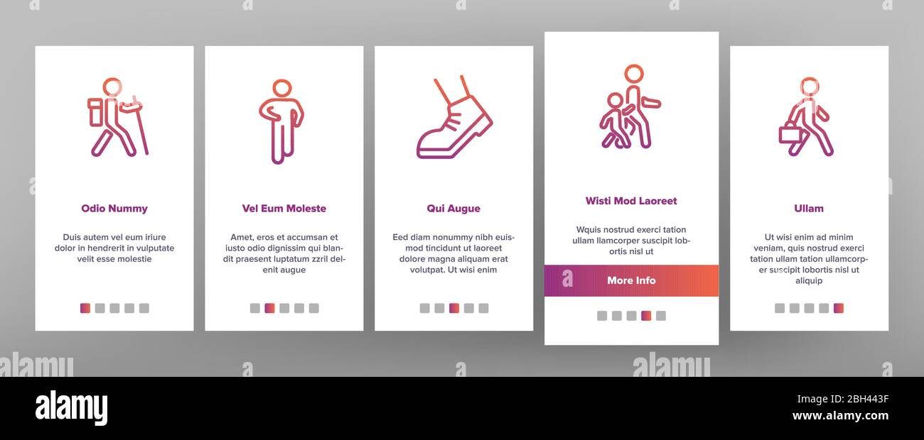 Walk People Motion Onboarding Icons Set Vector Stock Vector Image & Art ...