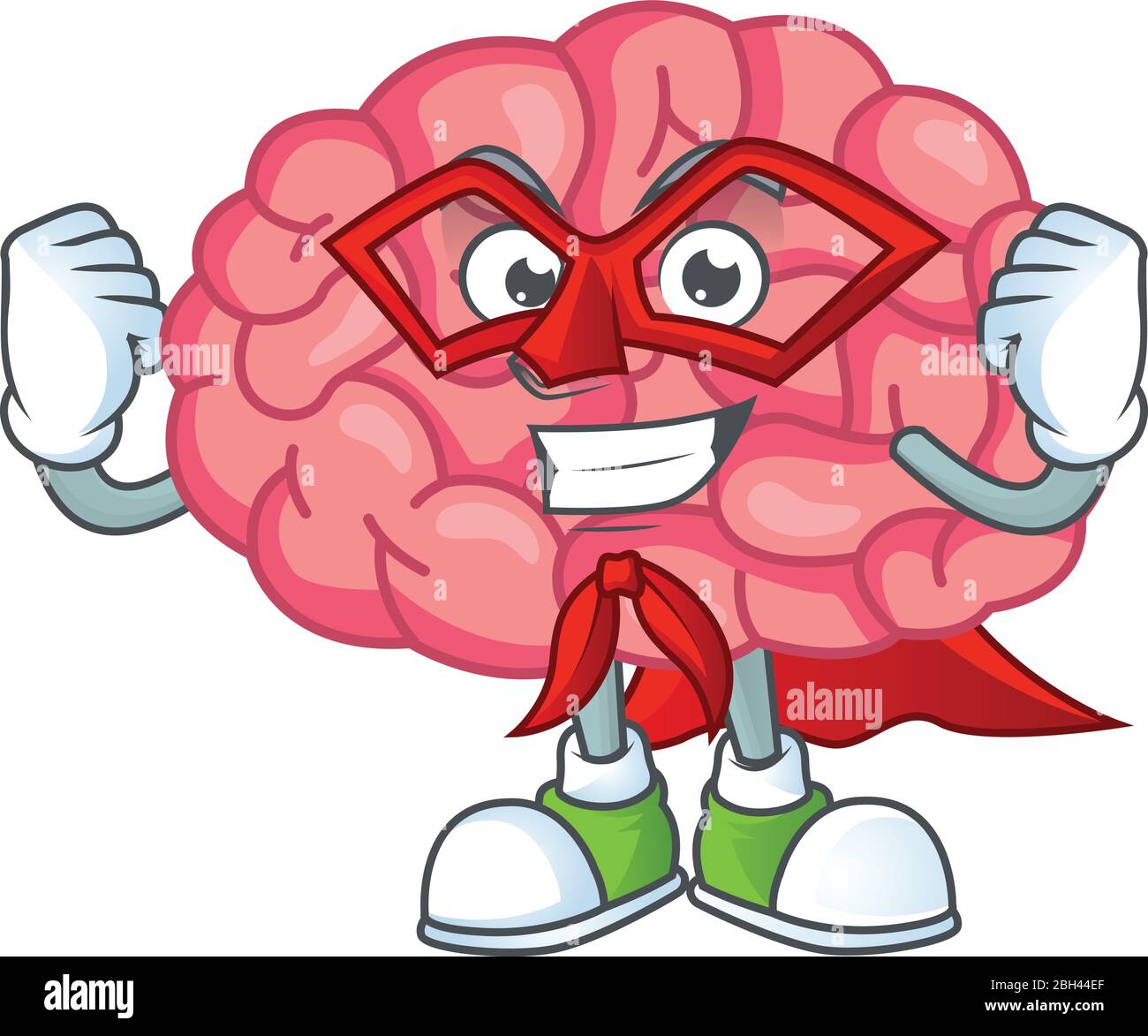 Brain cartoon design concept dressed as Super hero Stock Vector Image ...