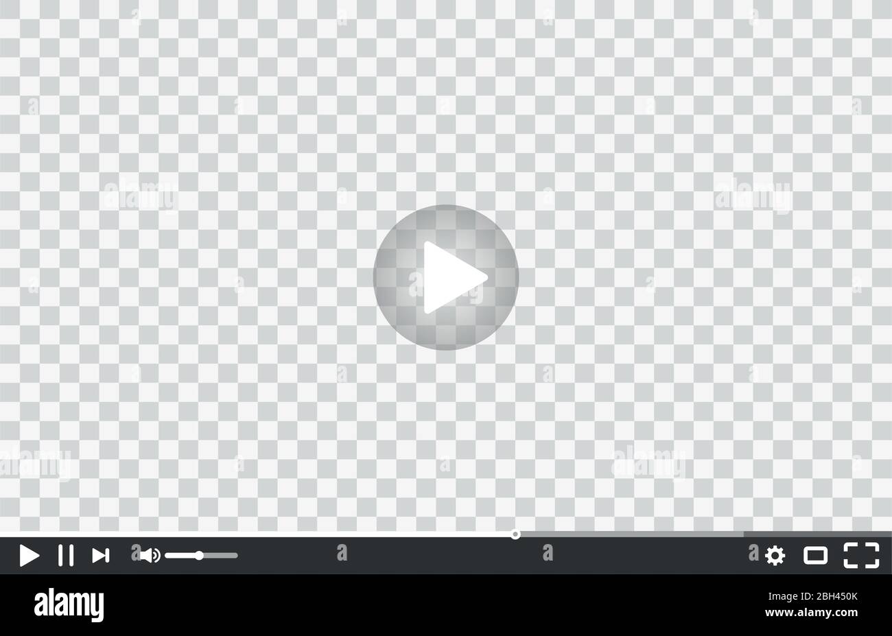 New video player window template for web or mobile apps isolated on ...