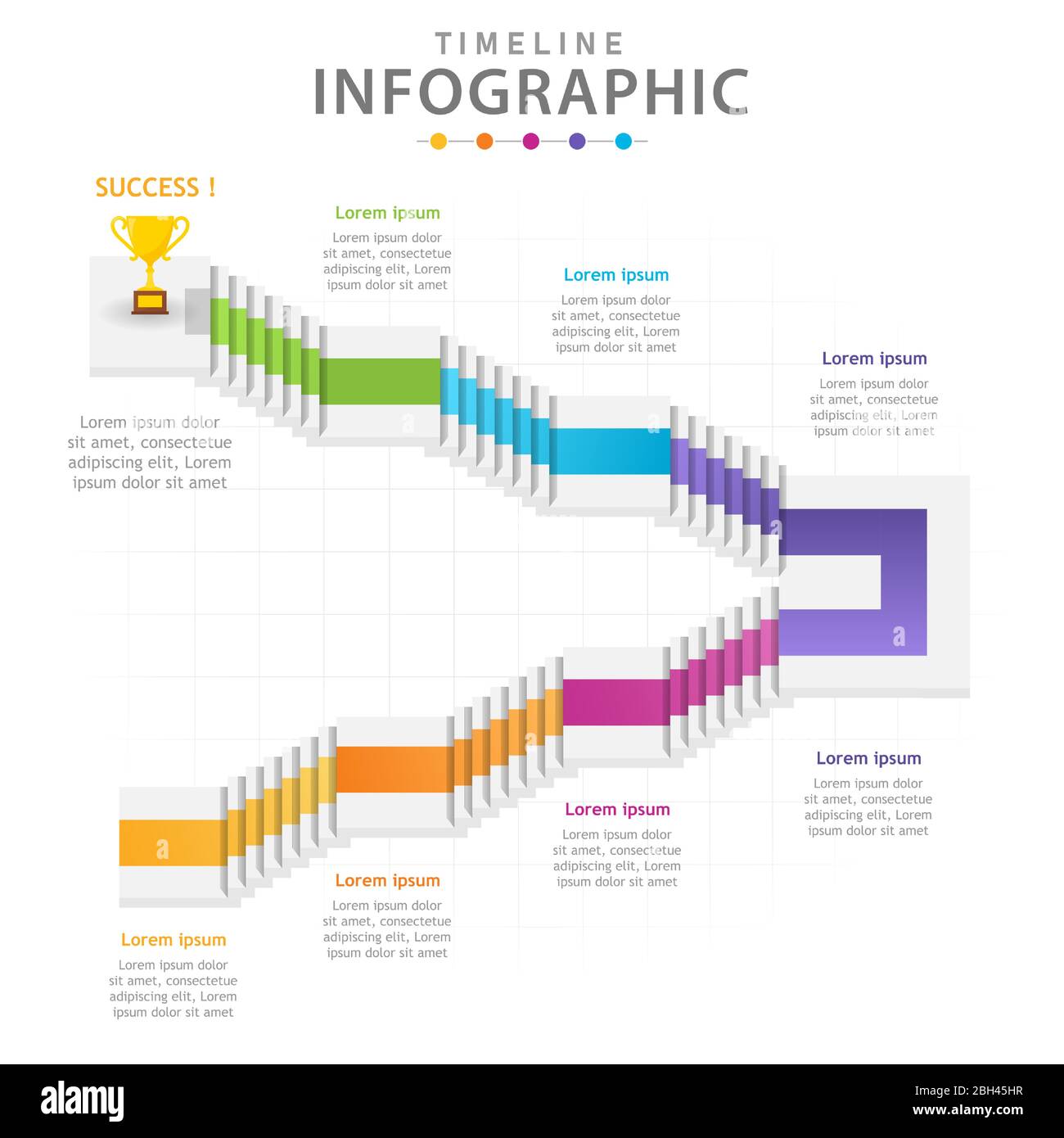 Infographic template for business. 6 Steps Modern Timeline diagram with ...