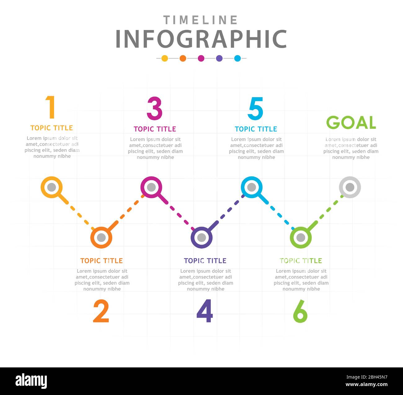 Infographic template for business. 6 Steps Modern Timeline diagram with ...