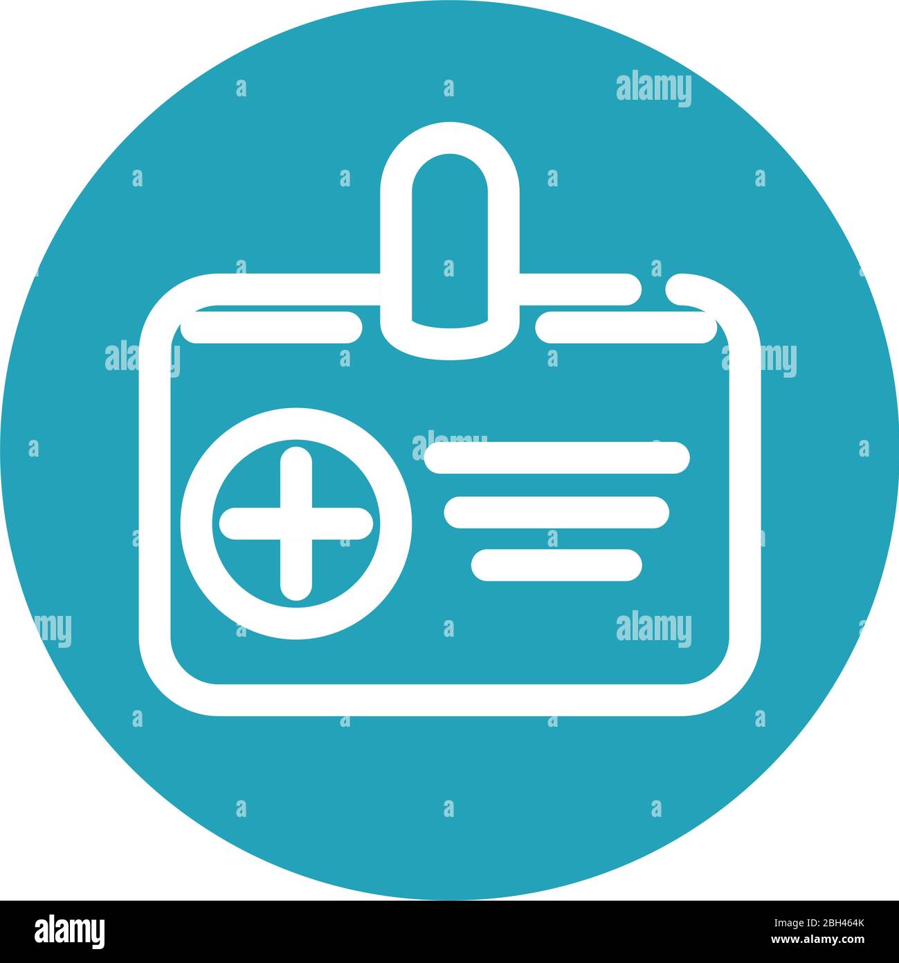 plastic id card medical and health care vector illustration block style ...