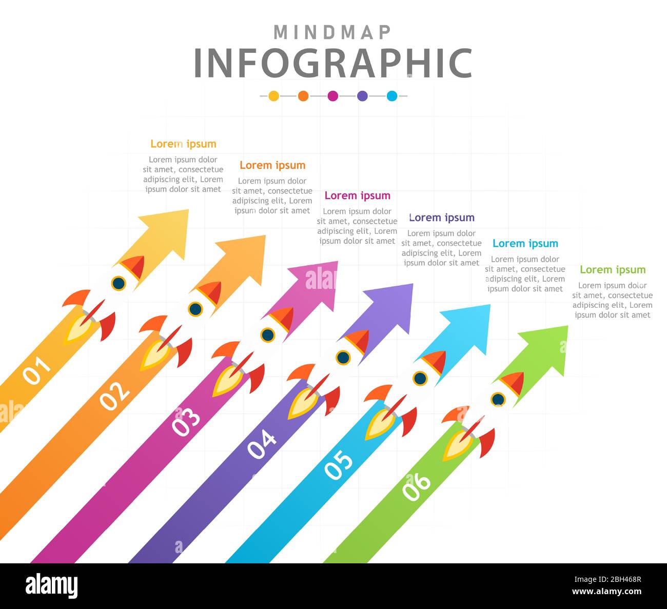 Infographic template for business. 6 Steps Modern Mindmap diagram with ...