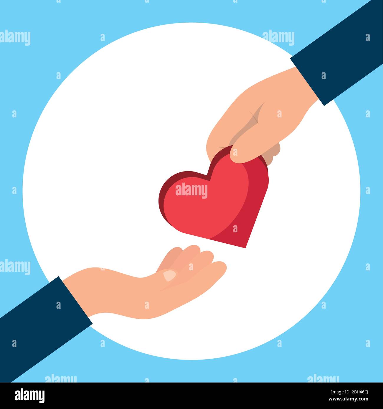 Human hands giving hearts Stock Vector Images - Alamy