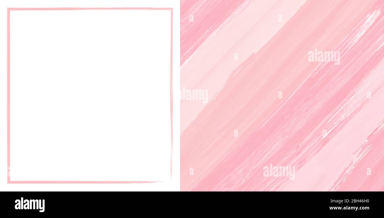 White blank text box with copy space and pink frame on the left of ...