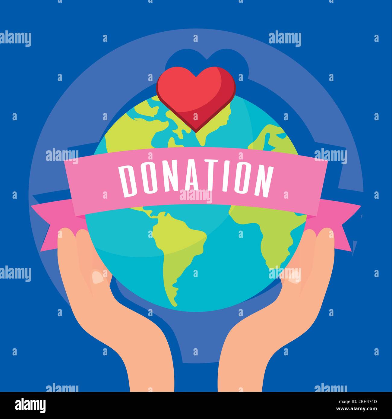 charity donation earth planet with heart Stock Vector Image & Art - Alamy