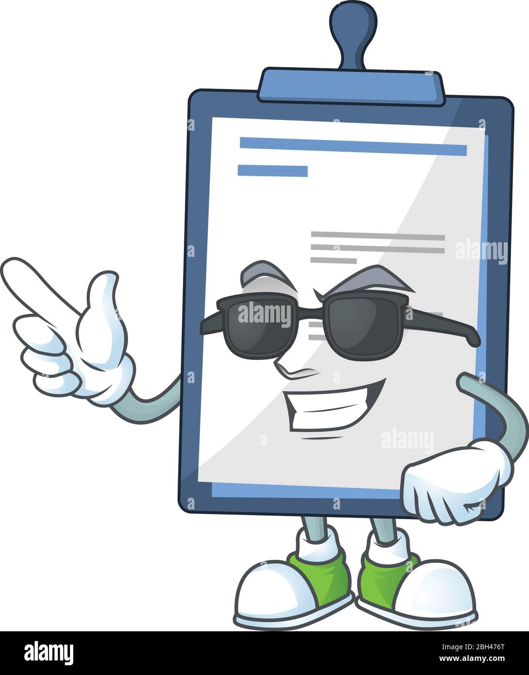 Super cute medical note cartoon character wearing black glasses Stock ...