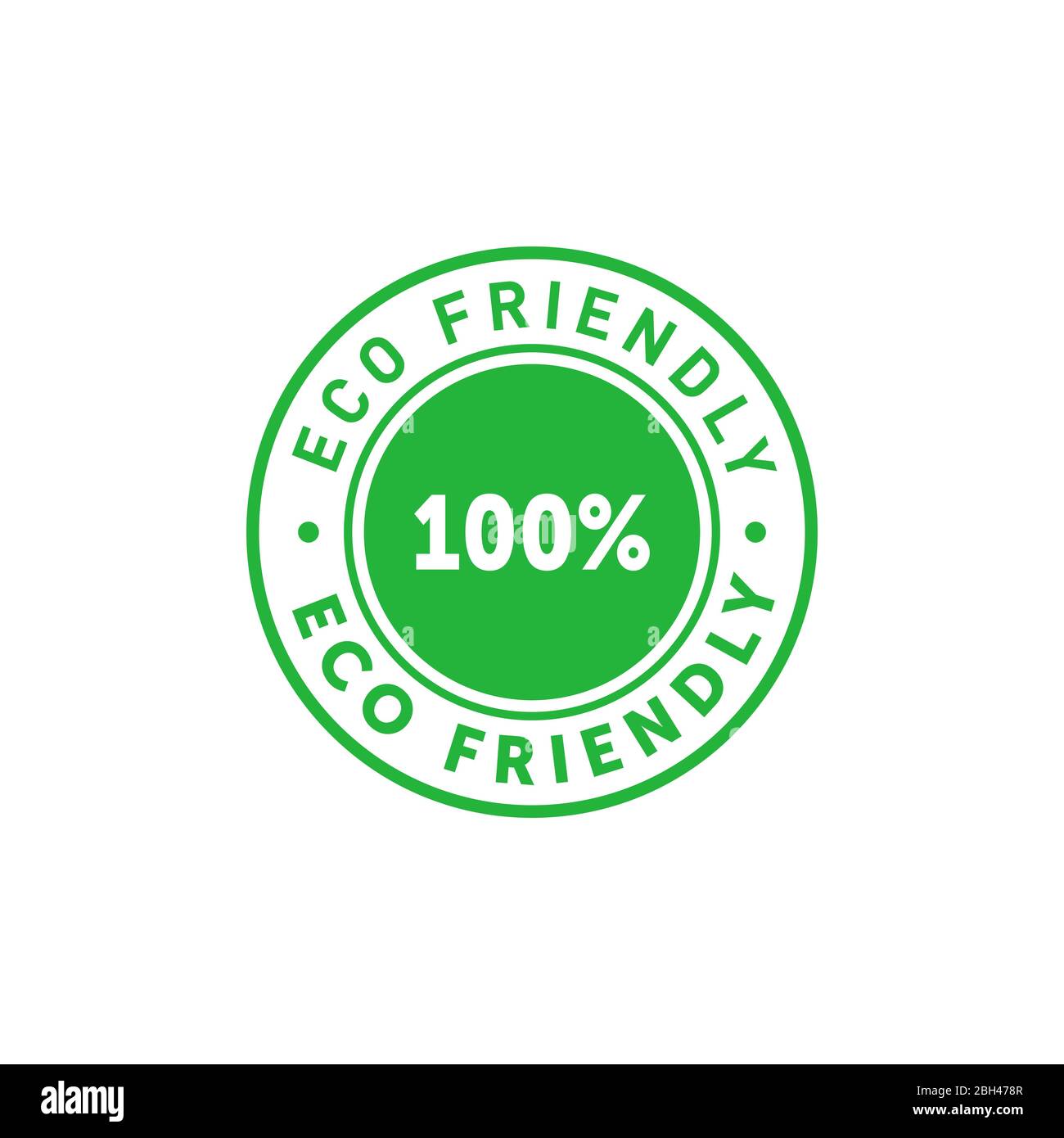 Eco friendly 100 percent green circle sticker. Design element for ...