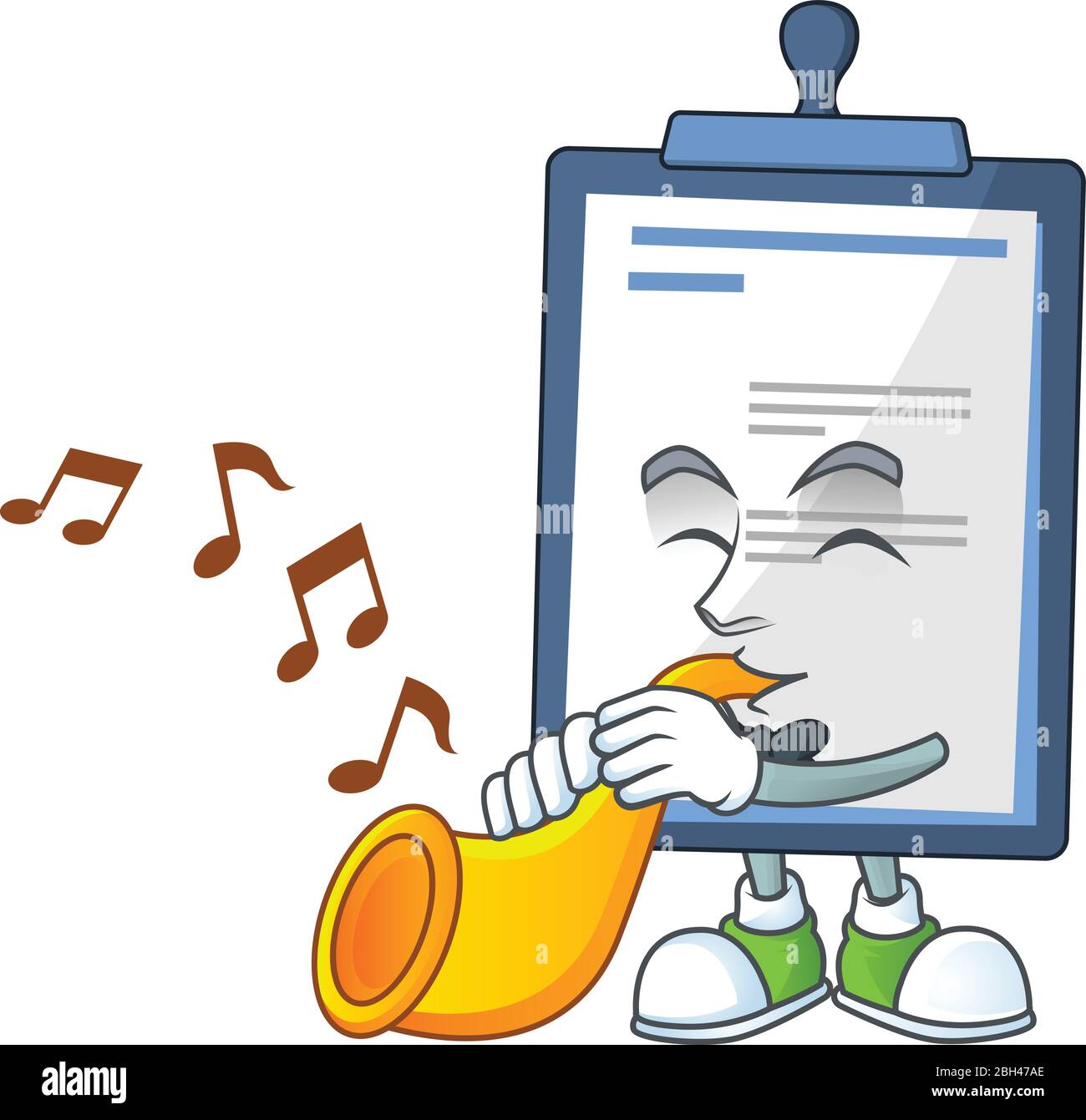 A brilliant musician of medical note cartoon character playing a ...