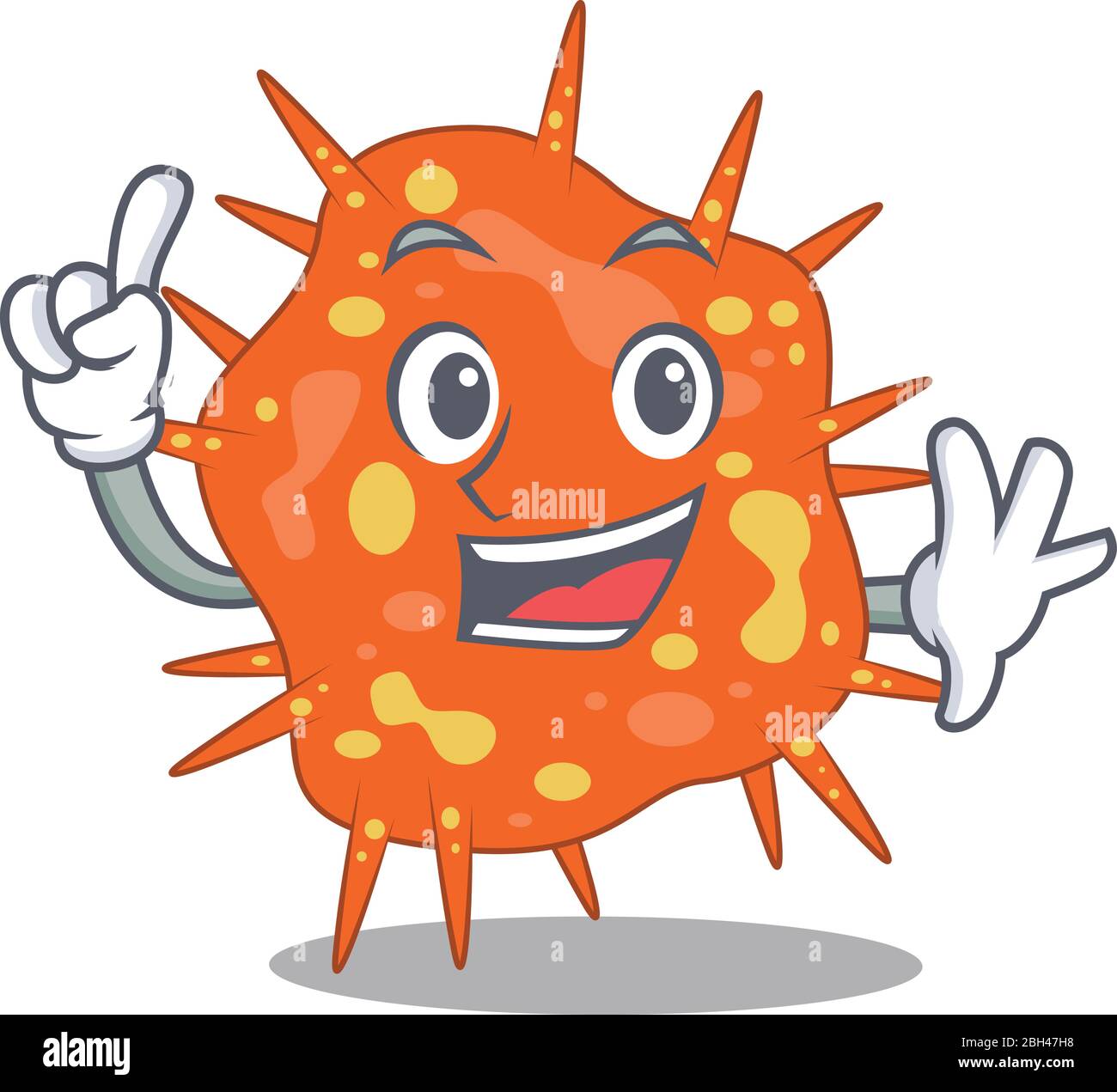 Burkholderia mallei mascot character design with one finger gesture ...