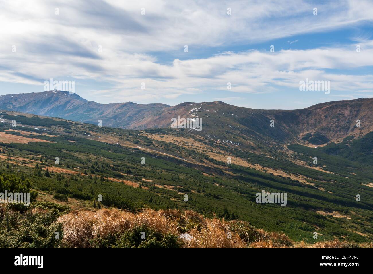 Large mountain range. Great mountain plain. Mountain range in the ...