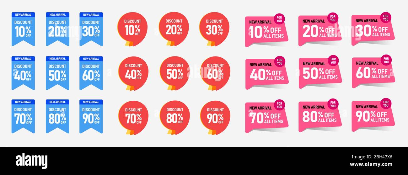 Set of Discount Sticker. Sale Tag Isolated Vector Illustration ...