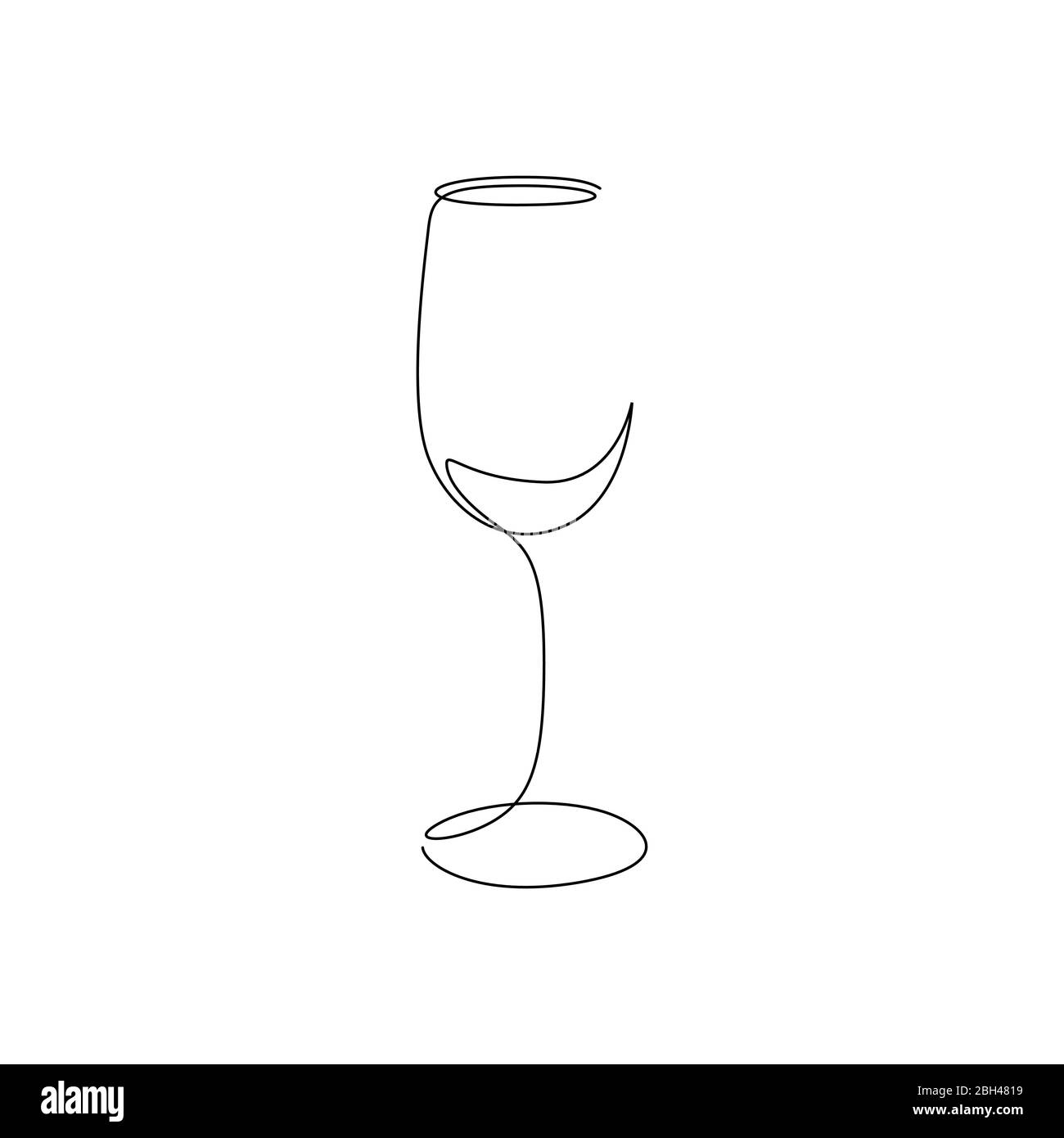 Continuous one line wine glass art. Vector Stock Vector Image & Art - Alamy