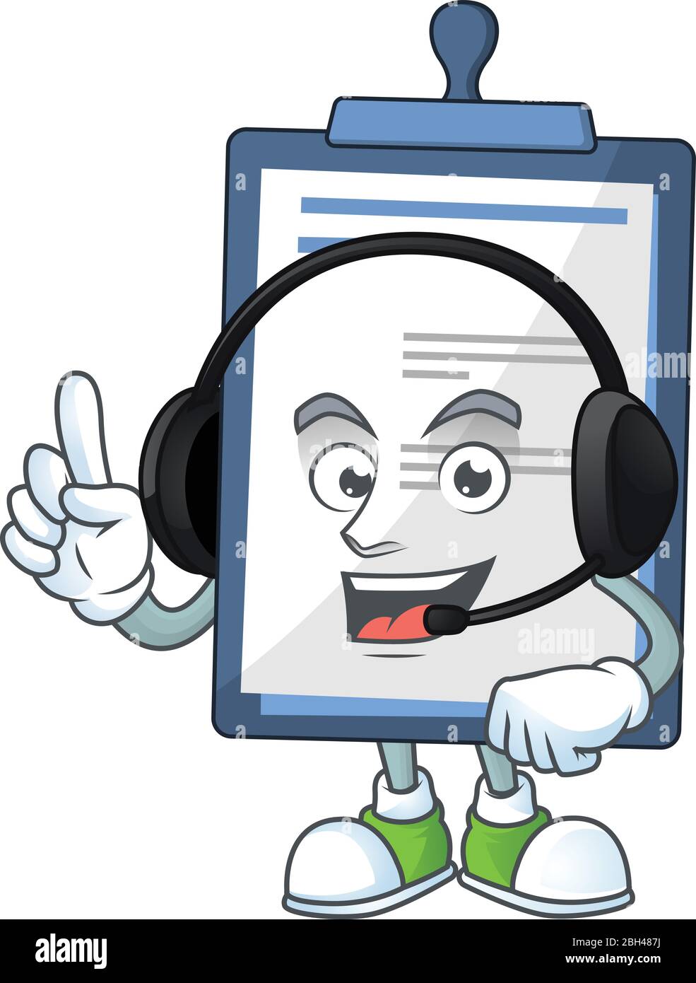 Medical note cartoon character style speaking on headphone Stock Vector ...