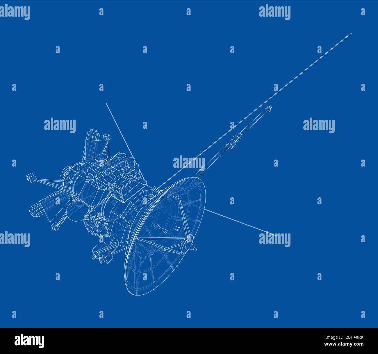 Communication satellite concept outline. Vector Stock Vector Image ...