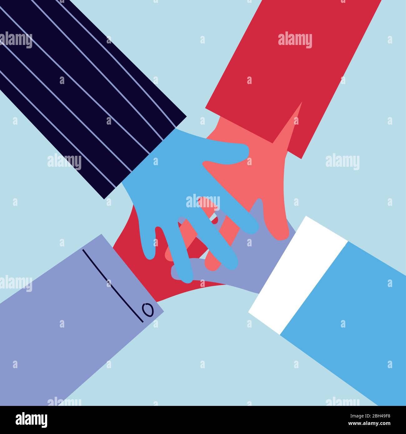 human hands joined fighting together vector illustration design Stock ...