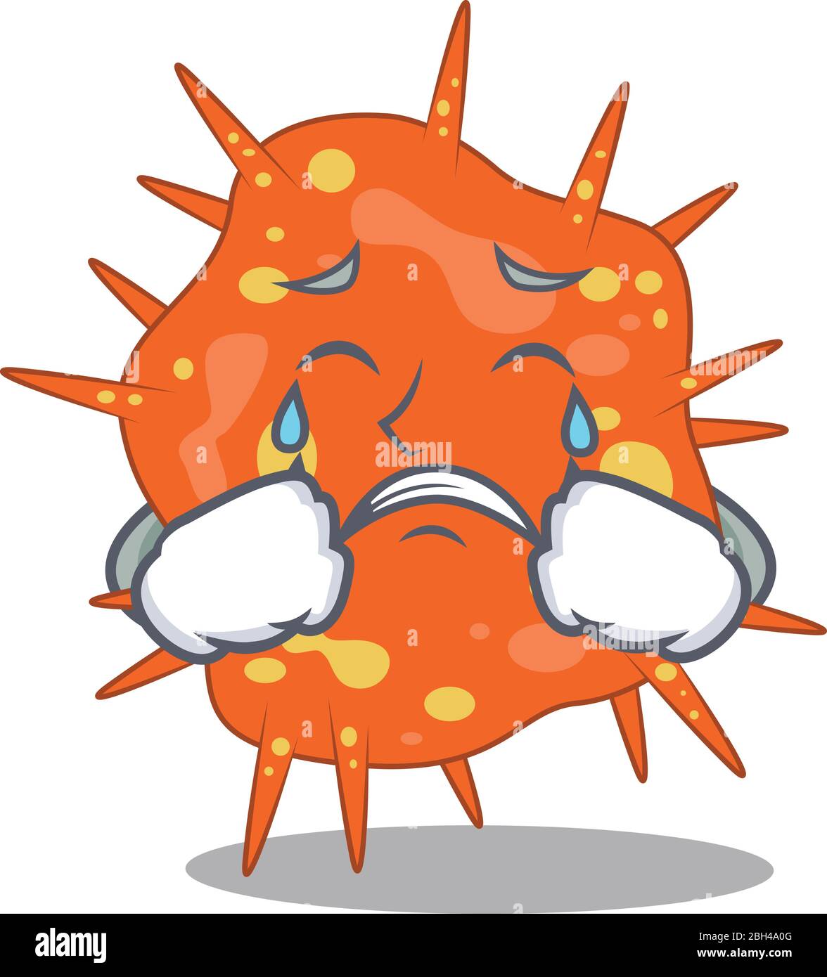 Cartoon character design of burkholderia mallei with a crying face ...