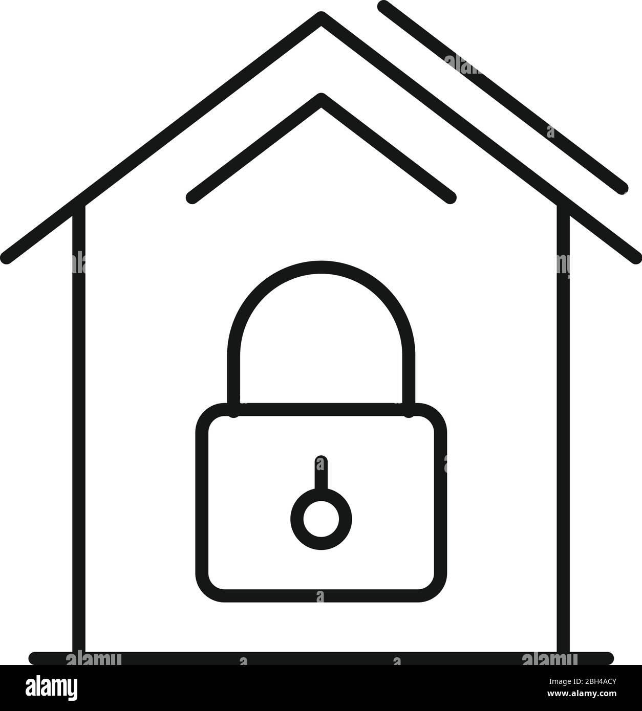 Locked Smart House Icon Outline Locked Smart House Vector Icon For Web