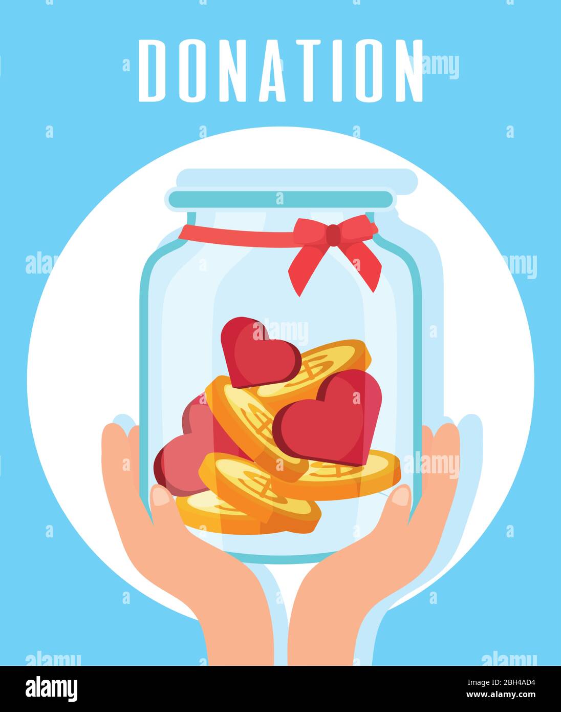 Human hands giving hearts Stock Vector Images - Alamy