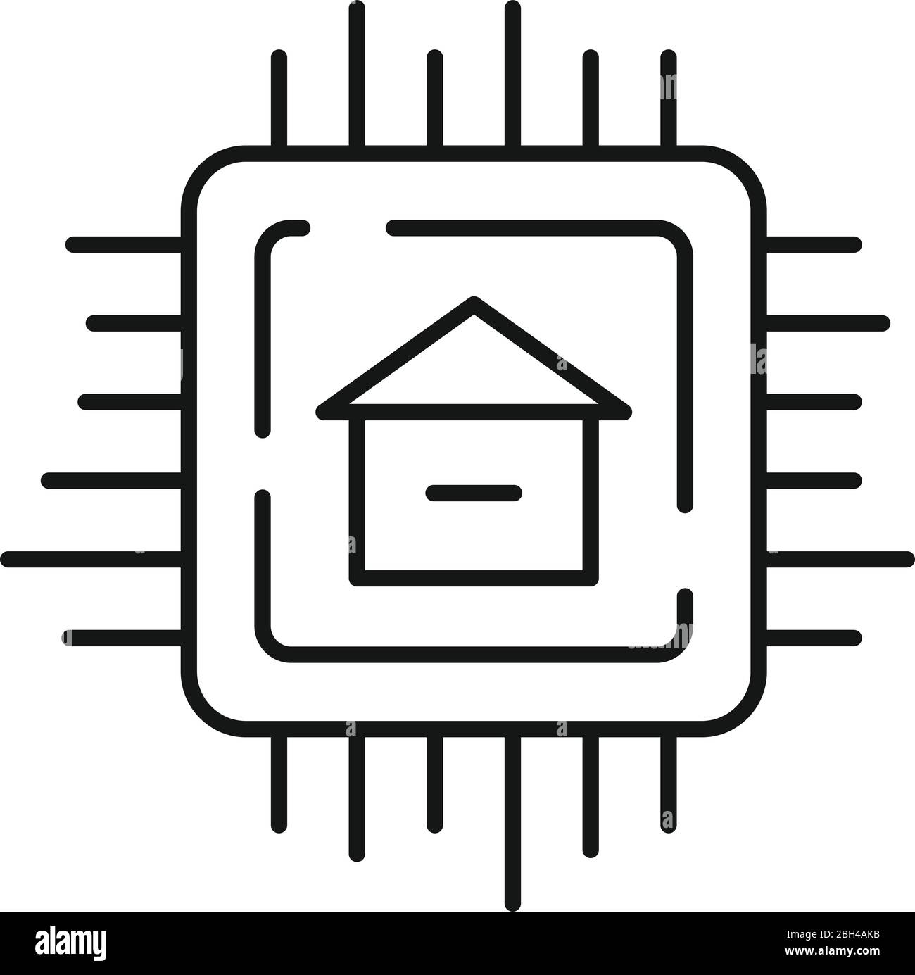Smart house processor icon. Outline smart house processor vector icon ... Smart house processor icon. Outline smart house processor vector icon ...