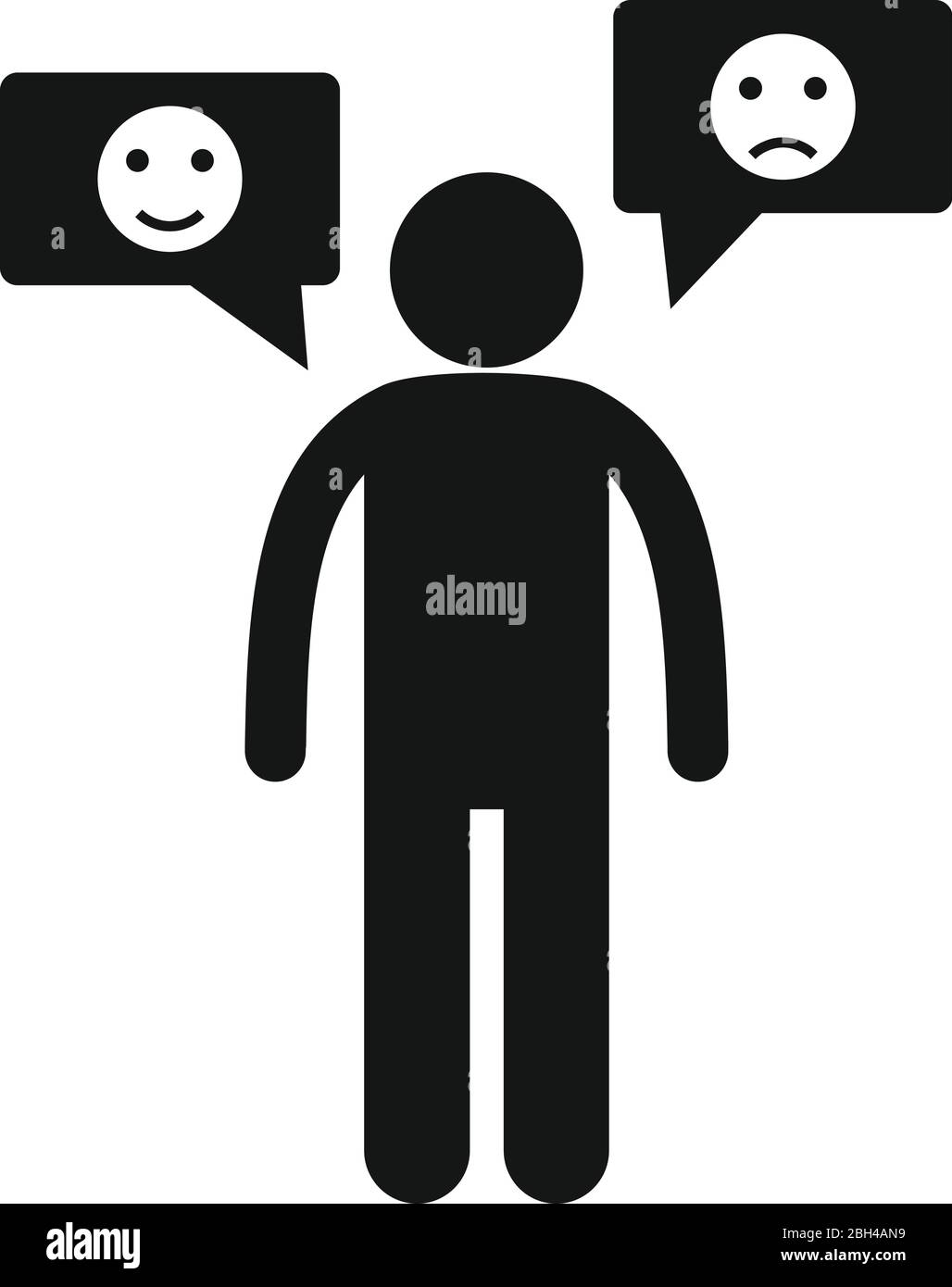 Bipolar disorder icon. Simple illustration of bipolar disorder vector ...